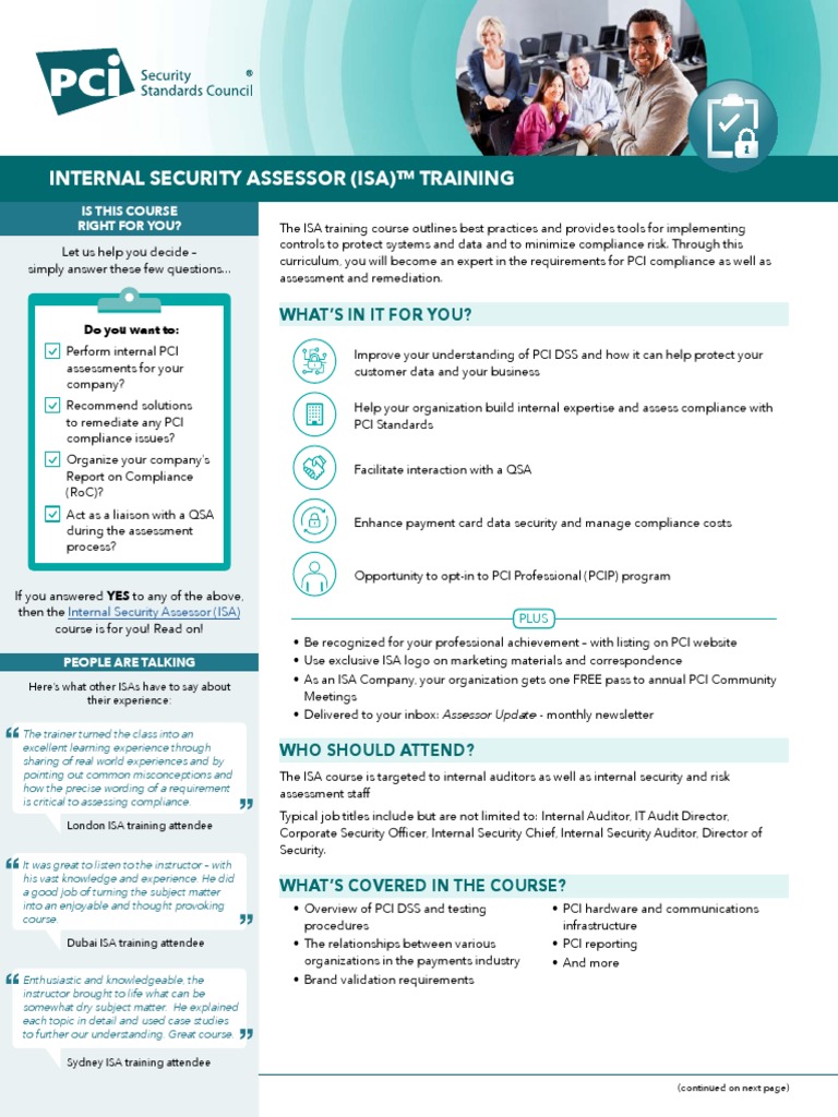 PCI ISA Training Course Description | PDF
