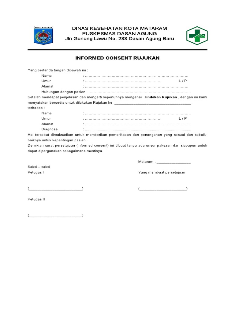 form persetujuan rujukan | PDF