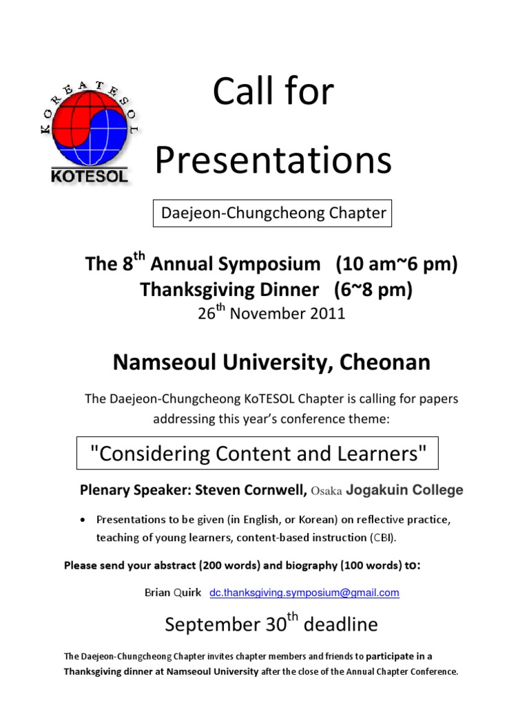 Call for Presentations: 8th Annual Symposium | PDF