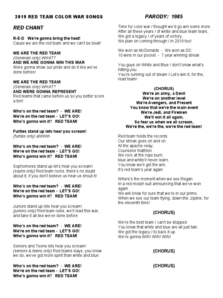 Red-Color-War-Songlist | PDF