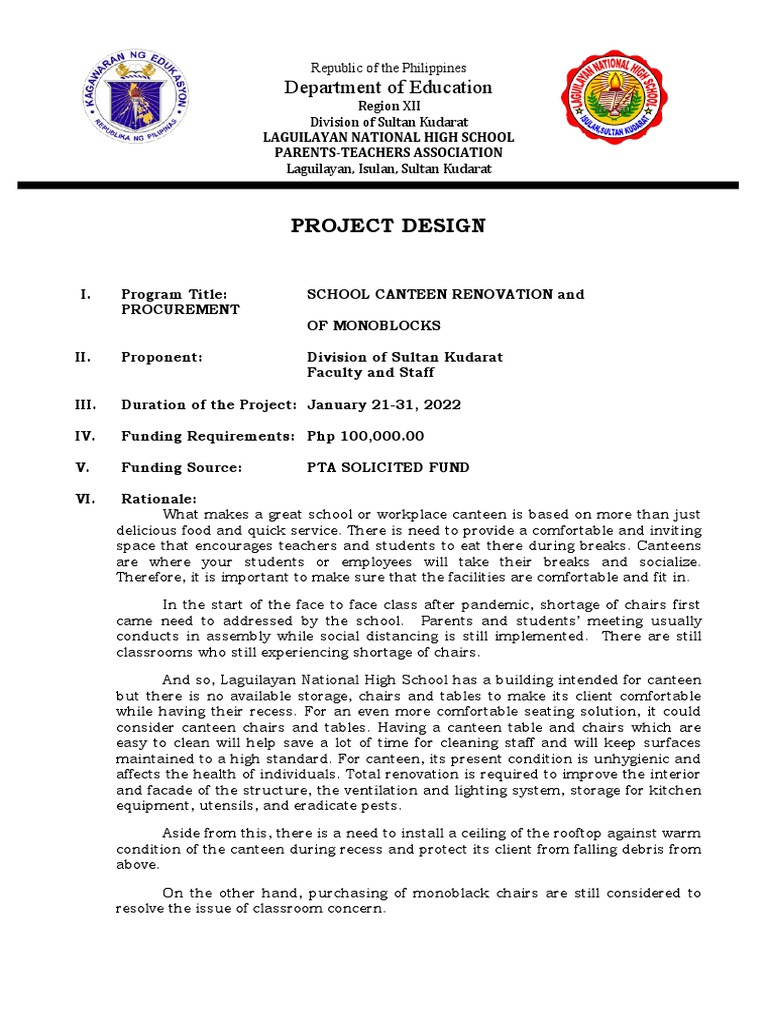 Project Proposal Canteen | PDF | Cafeteria