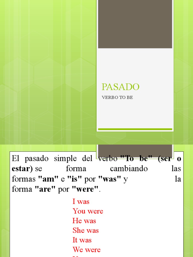 PASADO VERBO TO BE | PDF
