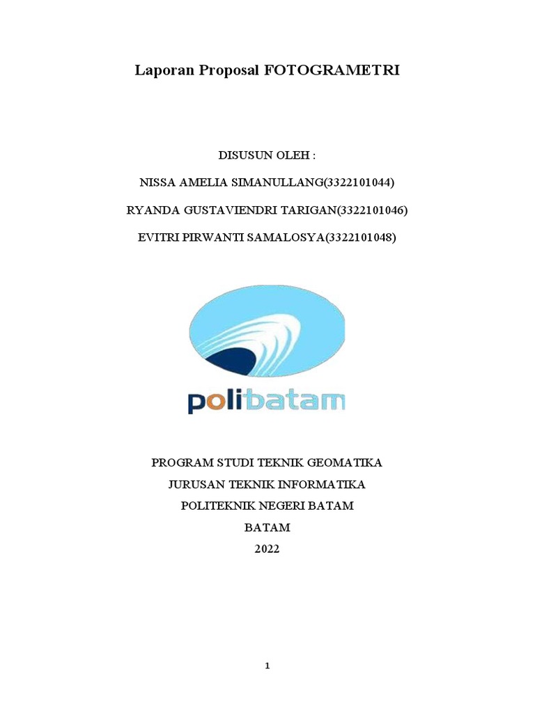 Laporan Proposal FOTOGRAMETRI (AutoRecovered) | PDF