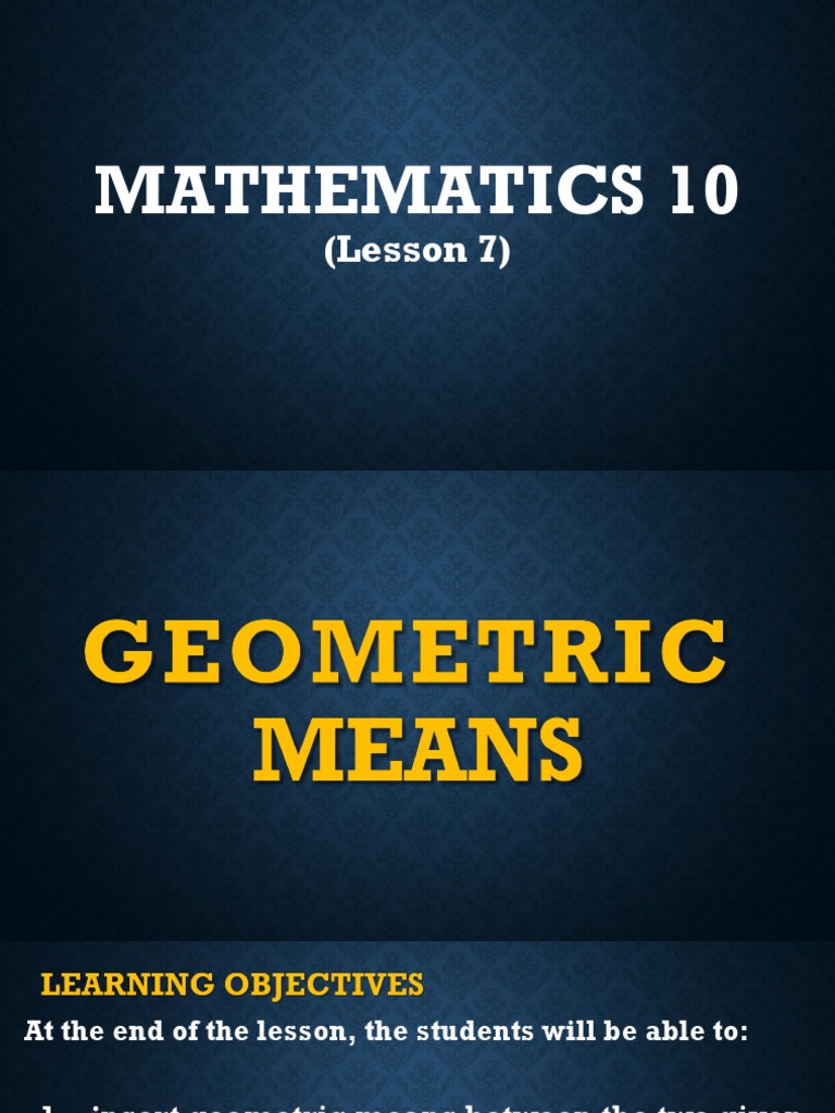 LESSON-7-GEOMETRIC-MEAN_(1)_pdf | PDF | Geometry | Mathematics