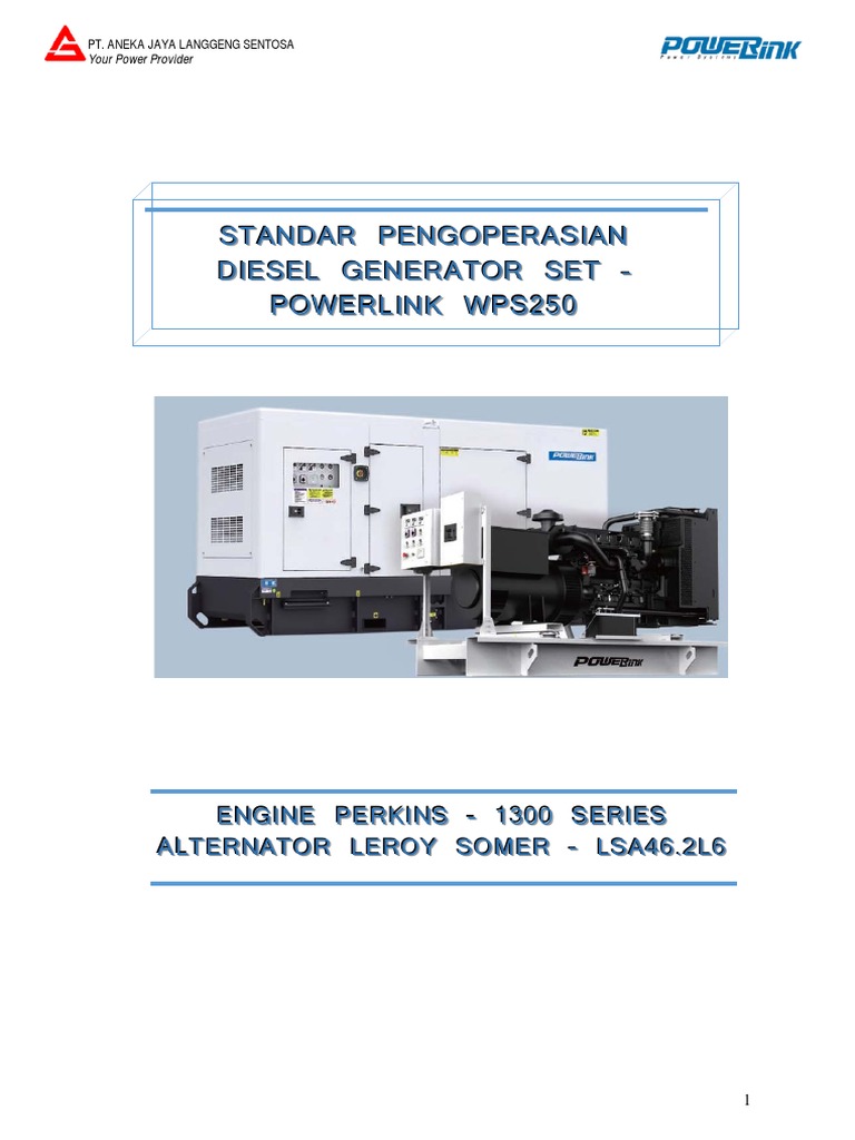 Standard Operation Procedure Genset | PDF