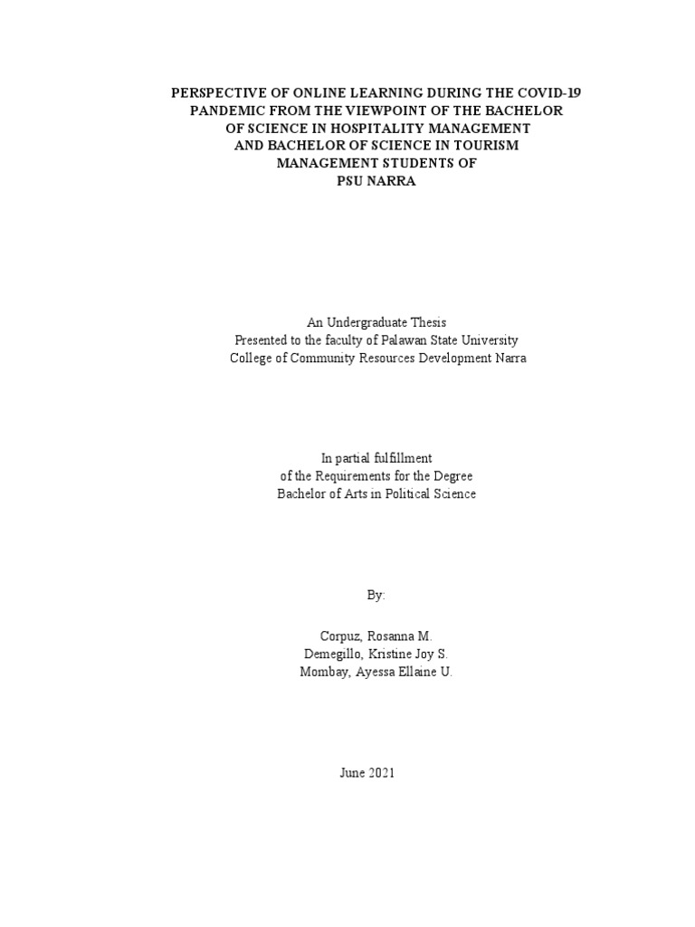 Perspective of Online Learning During The Covid | PDF | Educational ...