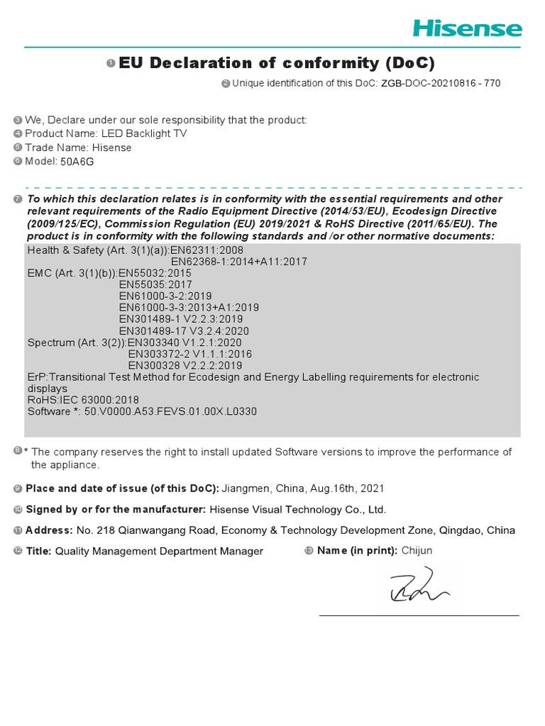Declaration__of__conformity__(DoC)-50A6G | PDF