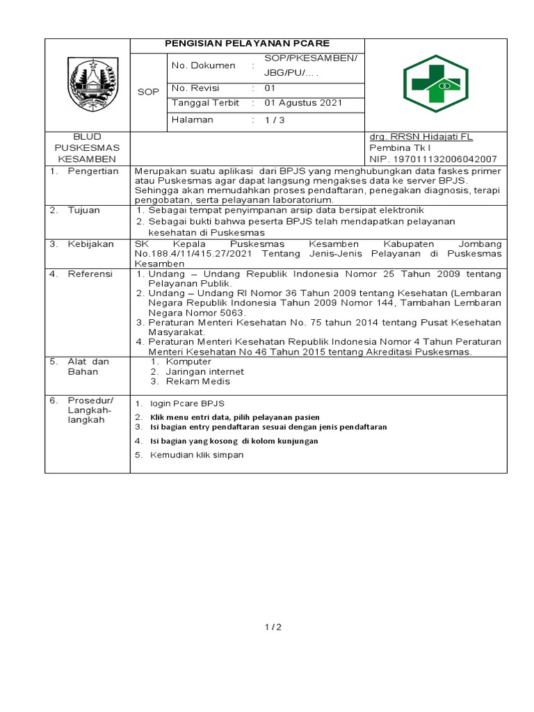 Panduan Pengisian PCARE BPJS Puskesmas | PDF | Sains & Matematika