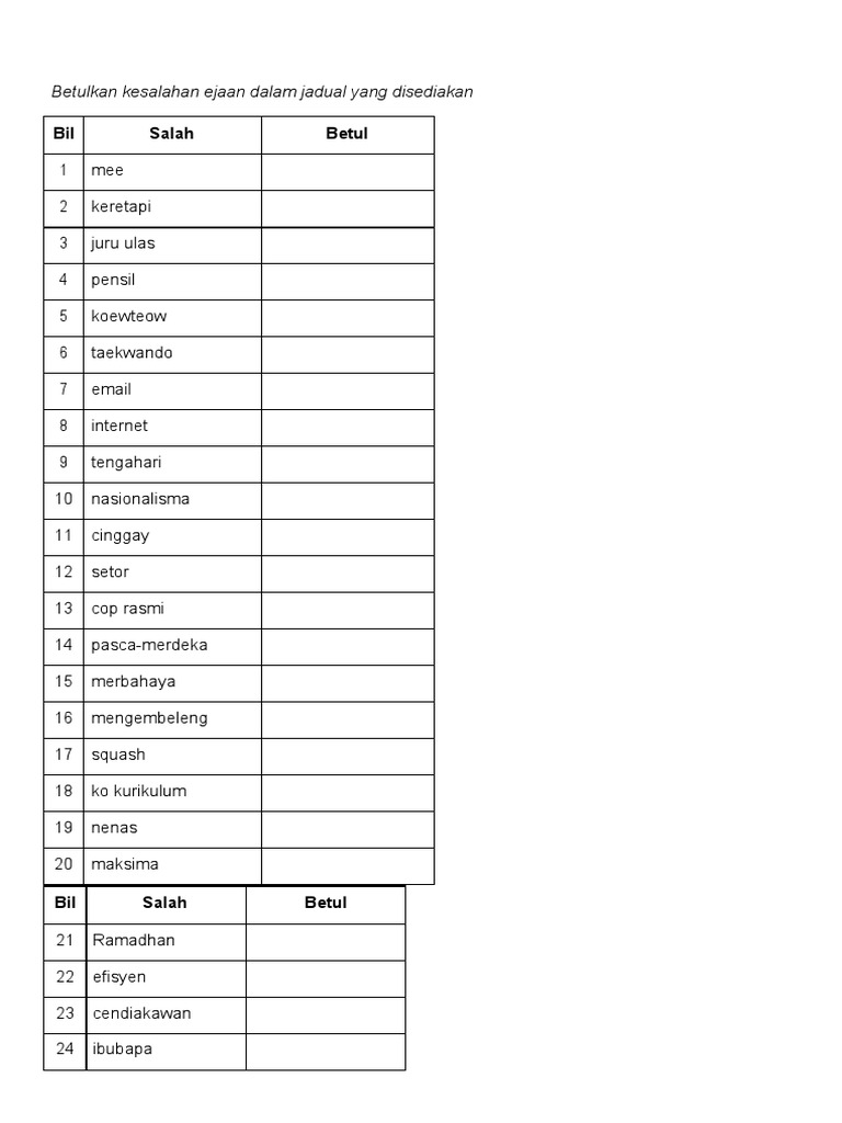 Latihan Ejaan | PDF | Game & Aktivitas
