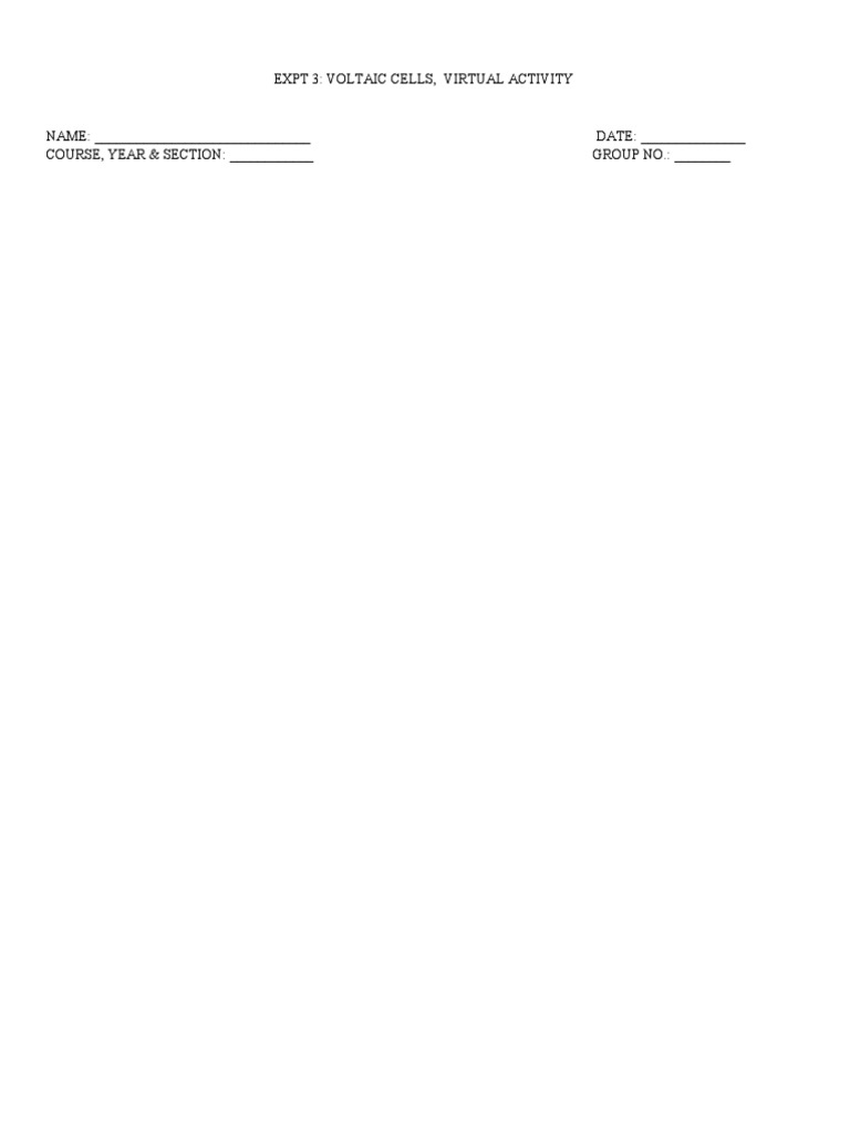Virtual Lab on Voltaic Cells | PDF | Redox | Electrode