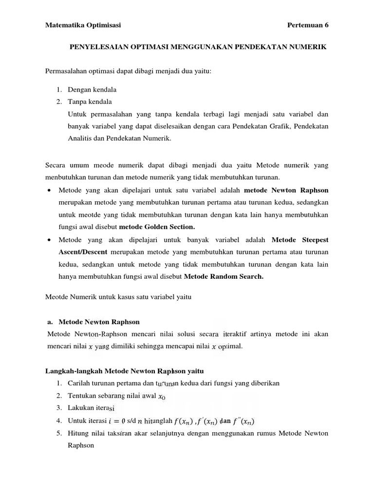 Pendekatan Numerik Metode Newton | PDF