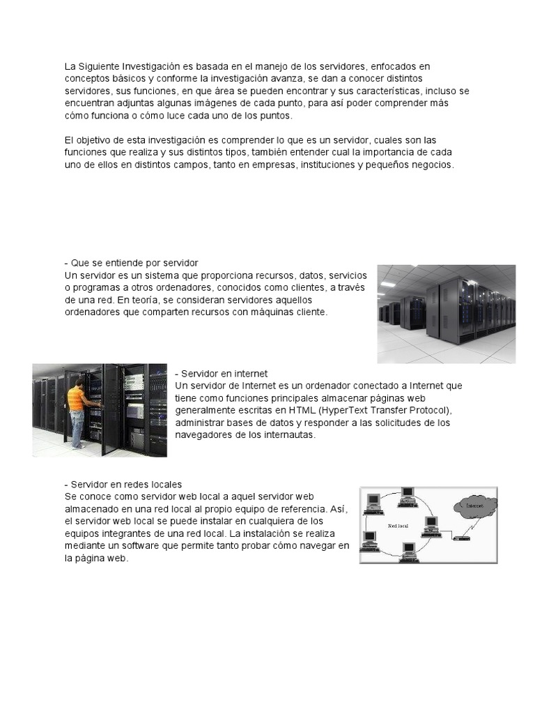 Inv Servidores | PDF | Servidor (Computación) | Servidor web