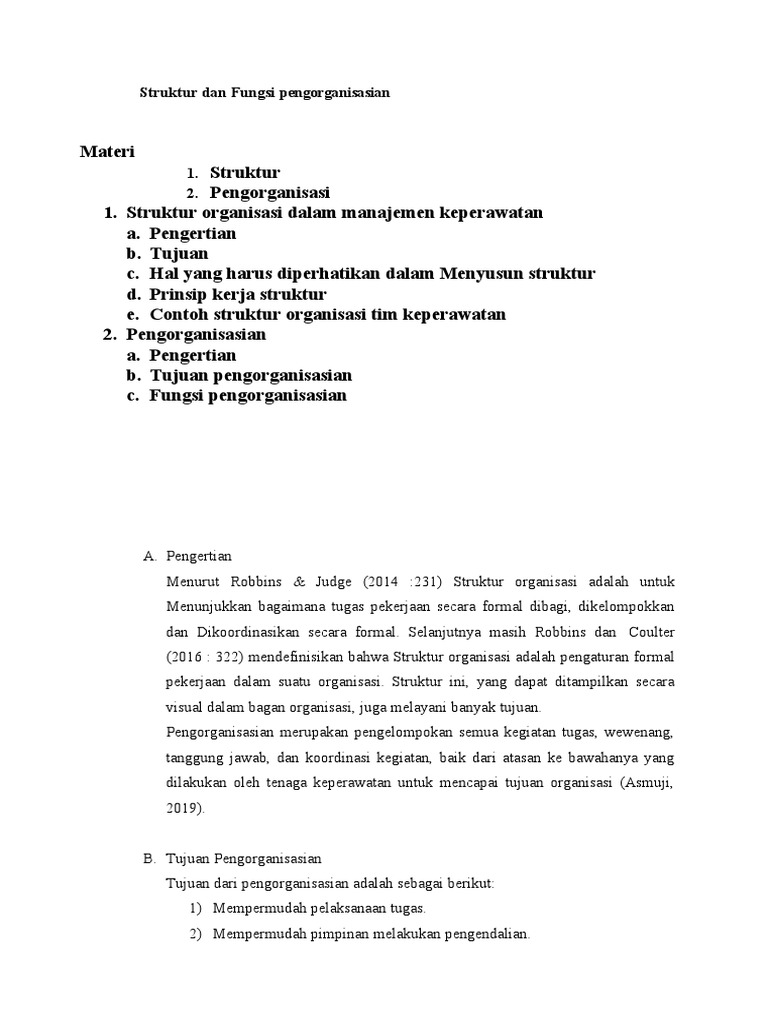 Struktur Dan Fungsi Pengorganisasian | PDF