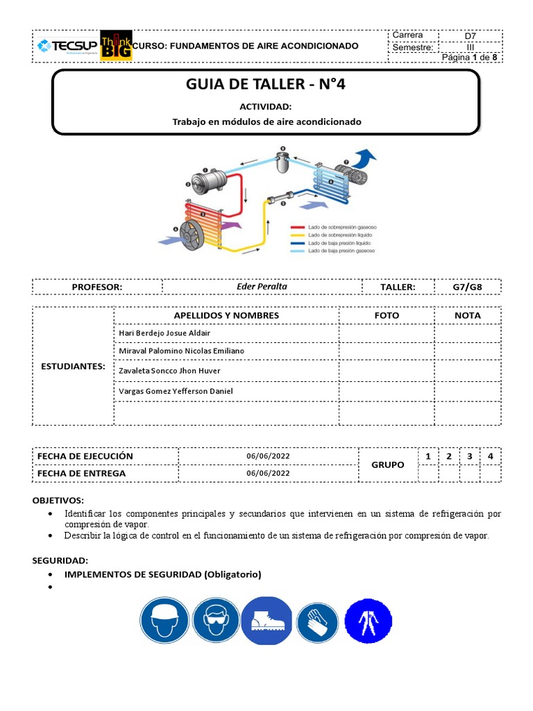 Guía de Taller #4 - Módulos de Aire Acondicionado | PDF | Refrigeración | Aire acondicionado