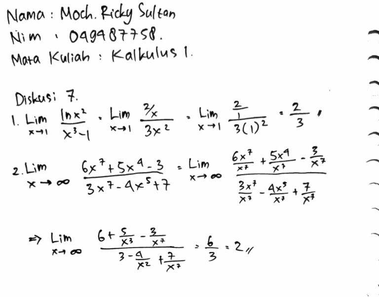 Diskusi 7. Kalkulus 1.1 | PDF