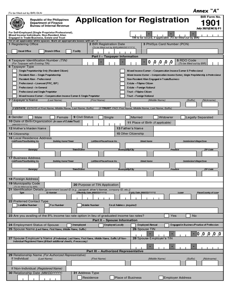 BIR Registration for Self-Employed | PDF | Receipt | Invoice