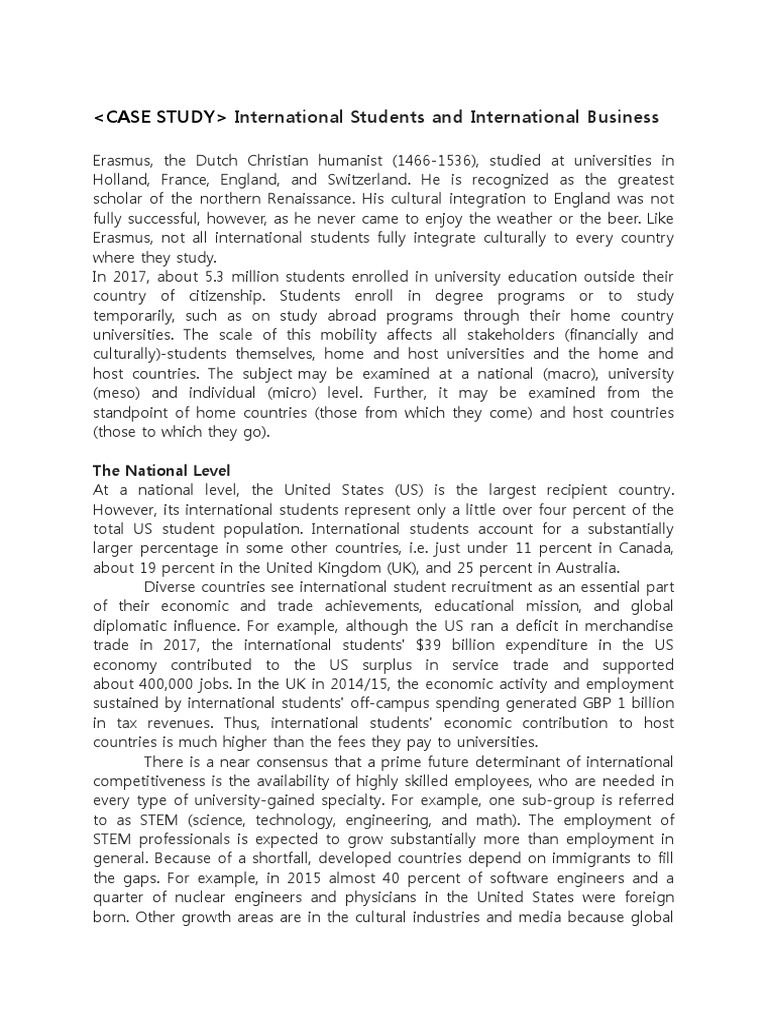 Case Study-International Students and IB | PDF | International Student ...