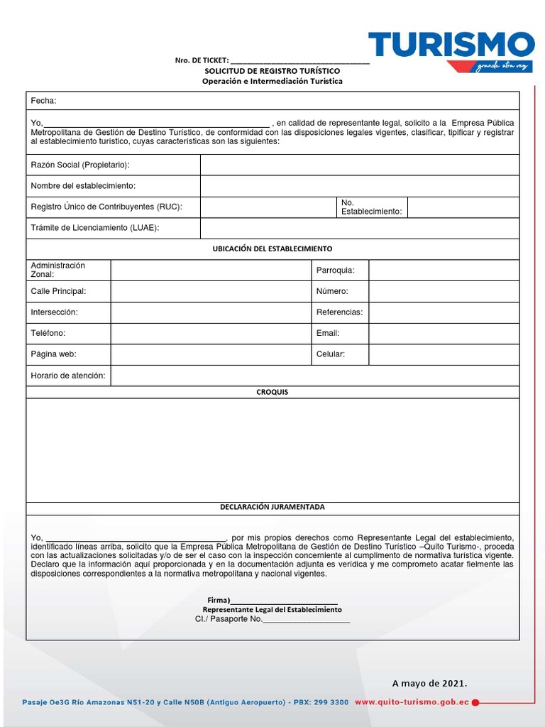 Formulario Registro Turístico Agencias de Viajes | PDF | Turismo | Gobierno