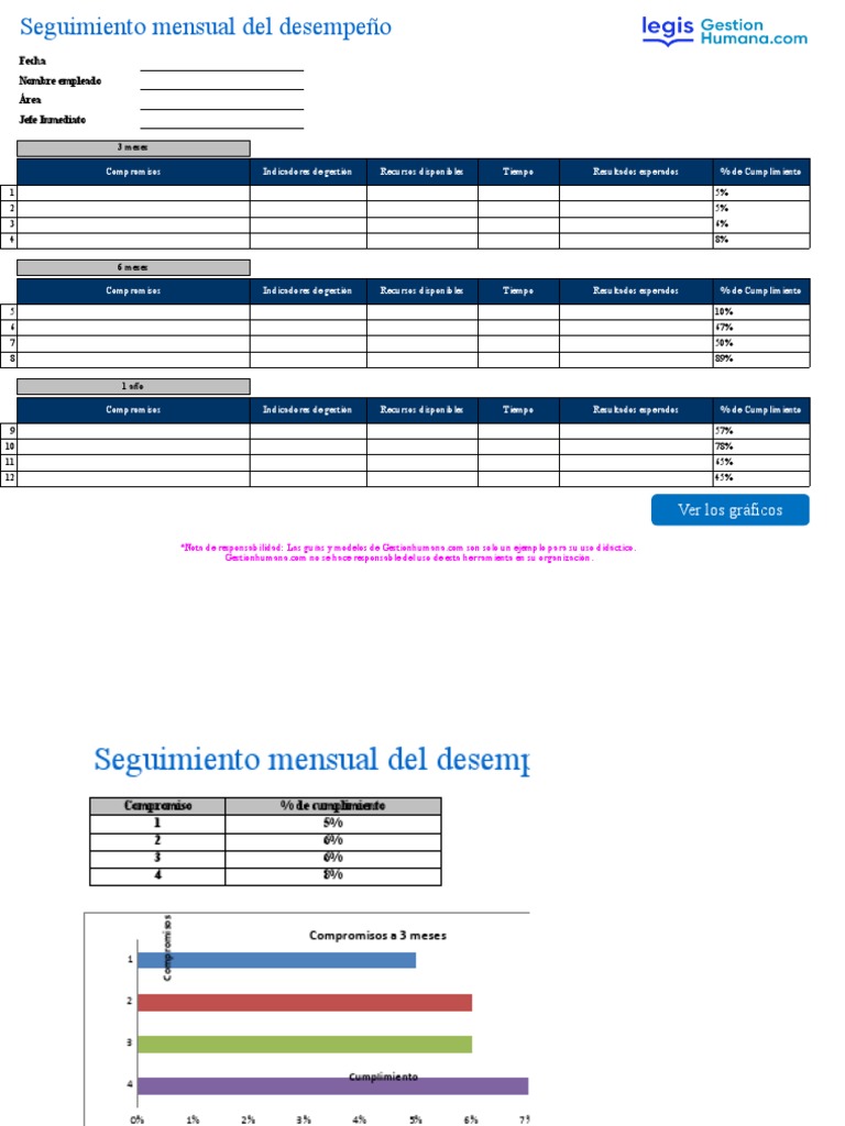 Formato de Seguimiento Mensual Del Desempeño | PDF