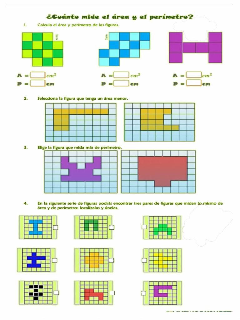 areas y perimetro ejercicios 2 | PDF