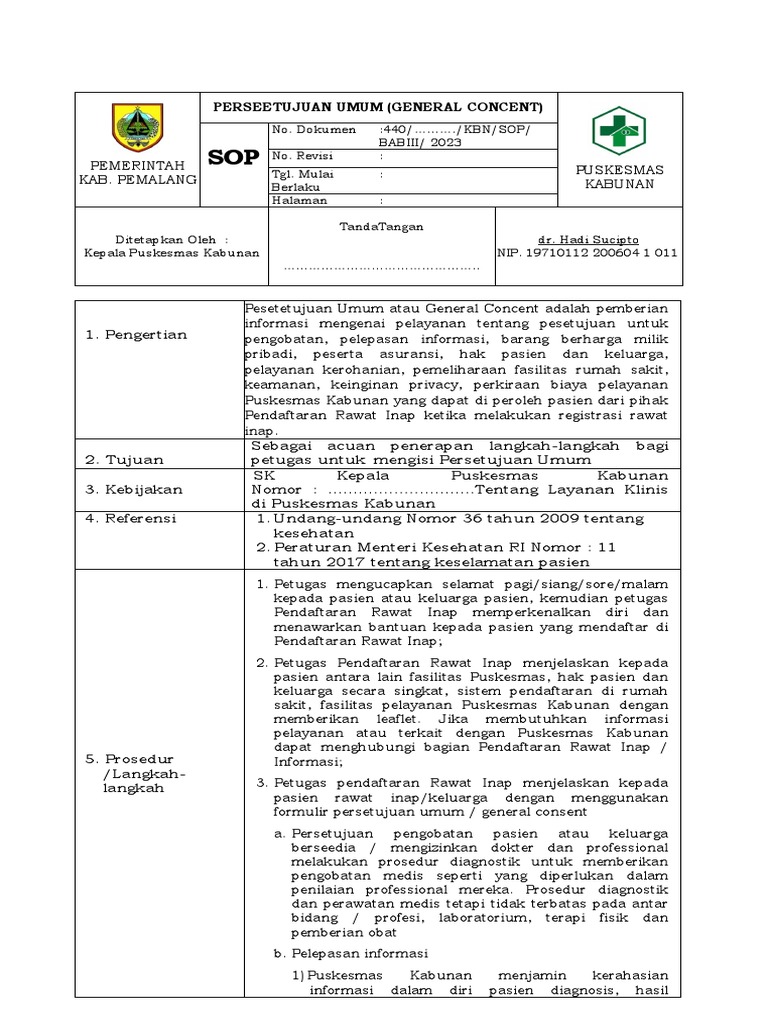 SOP General consent | PDF