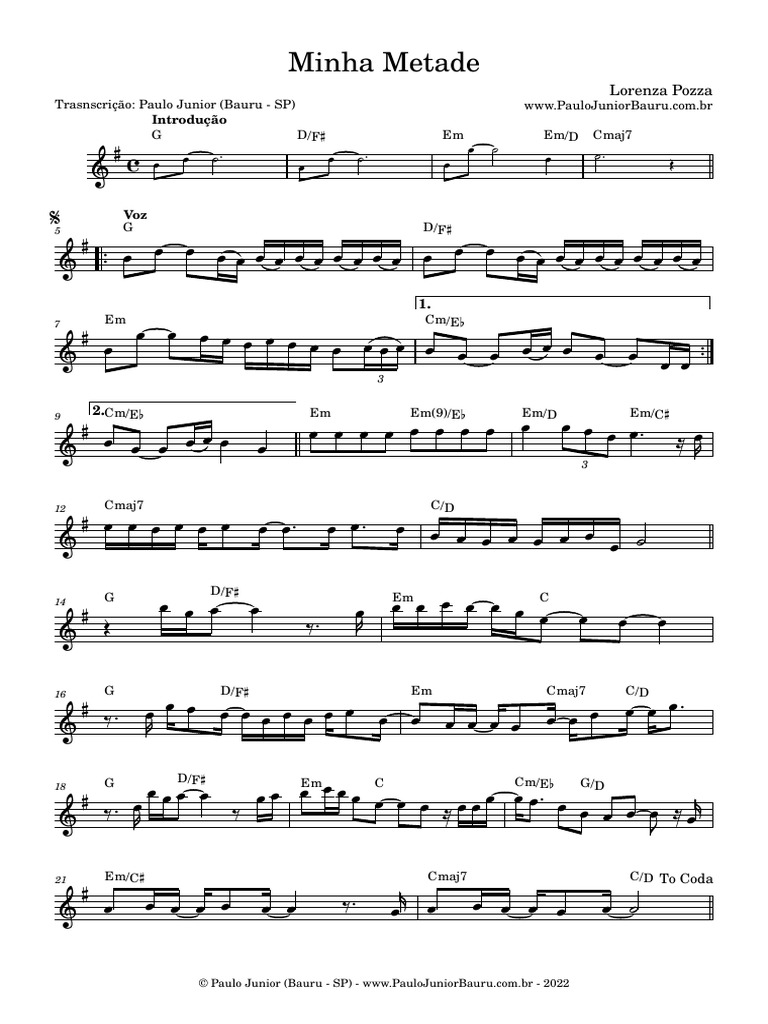 Minha Metade Lorenza Pozza | PDF | Composições musicais | Teoria da Música