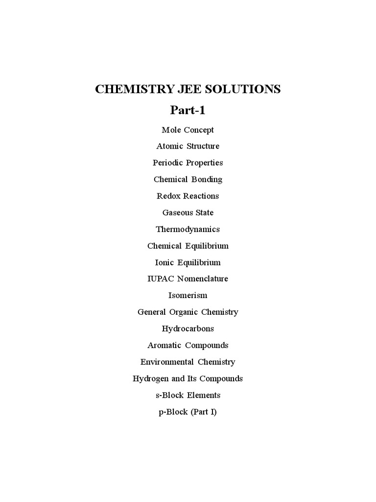 Chemsitry Part 1 | PDF