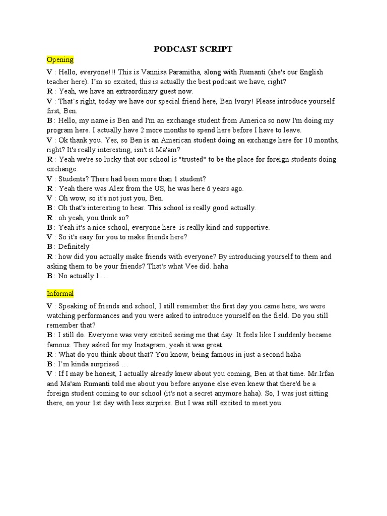 Podcast Script | PDF