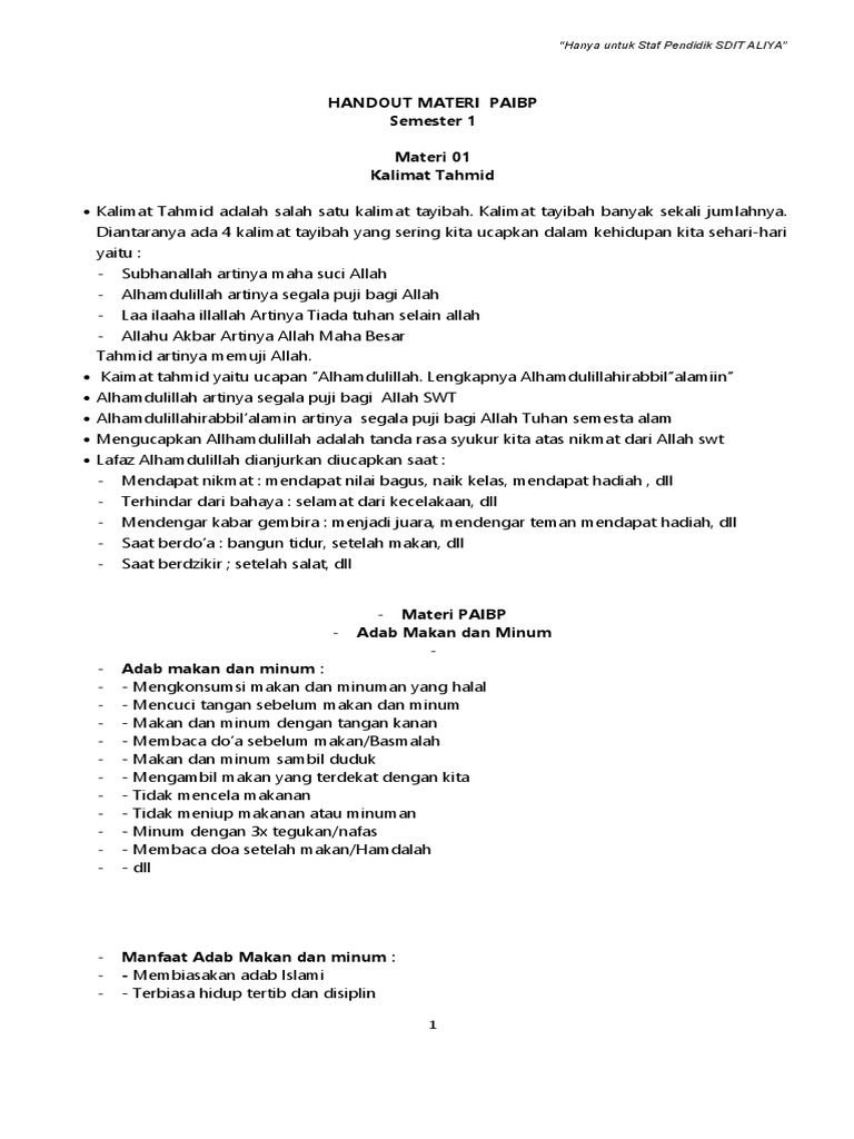 Hand Out PAI 223 | PDF | Pengembangan Diri | Gaya Hidup