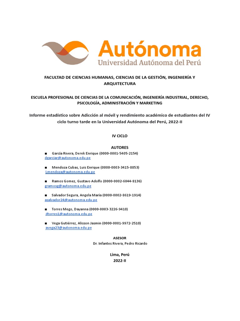 INFORME ESTADISTICO EQ5 | PDF | Estadísticas | Science