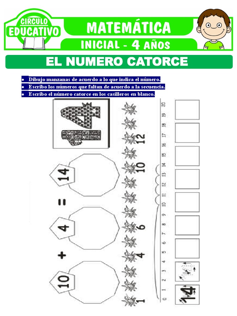 El Numero Catorce para Ninos de Cuatro Anos | PDF