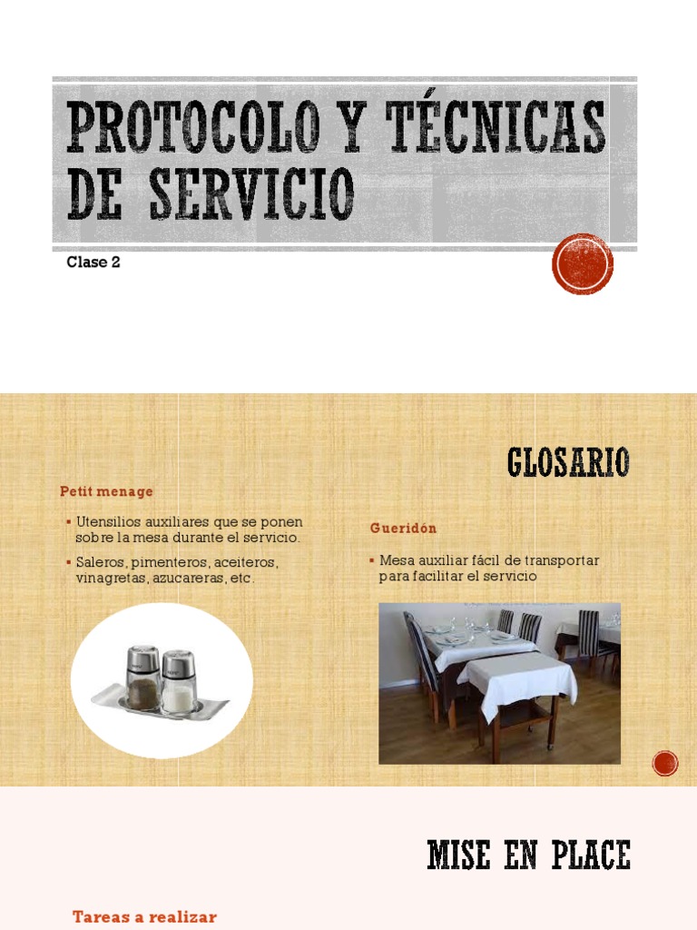 Protocolo y Técnicas de Servicio | PDF | Camareros | Comida y bebida