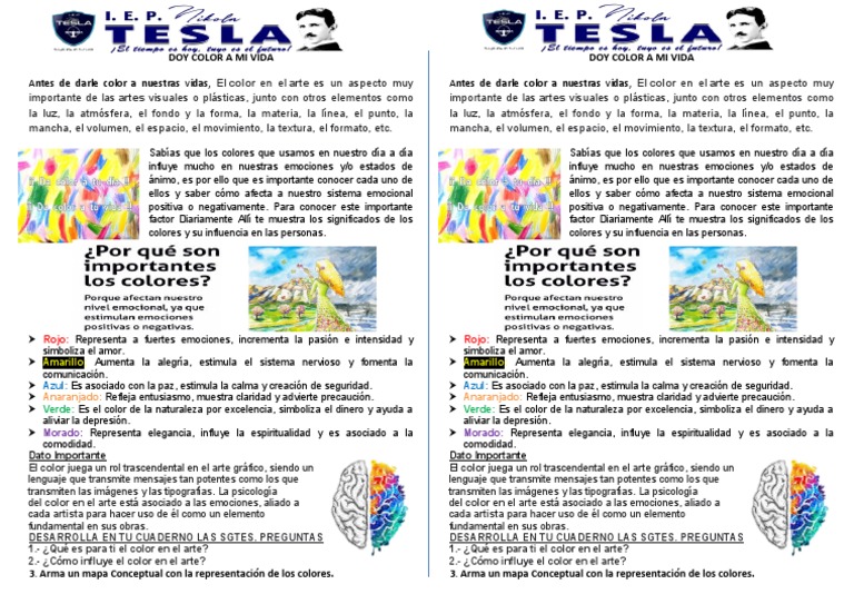 DOY COLOR A MI VIDA 3ro Grado Abril | PDF | Color | Las emociones