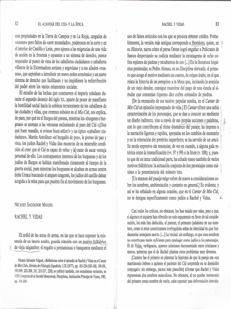 Nicasio Salvador Miguel, - Raquel y Vidas | PDF