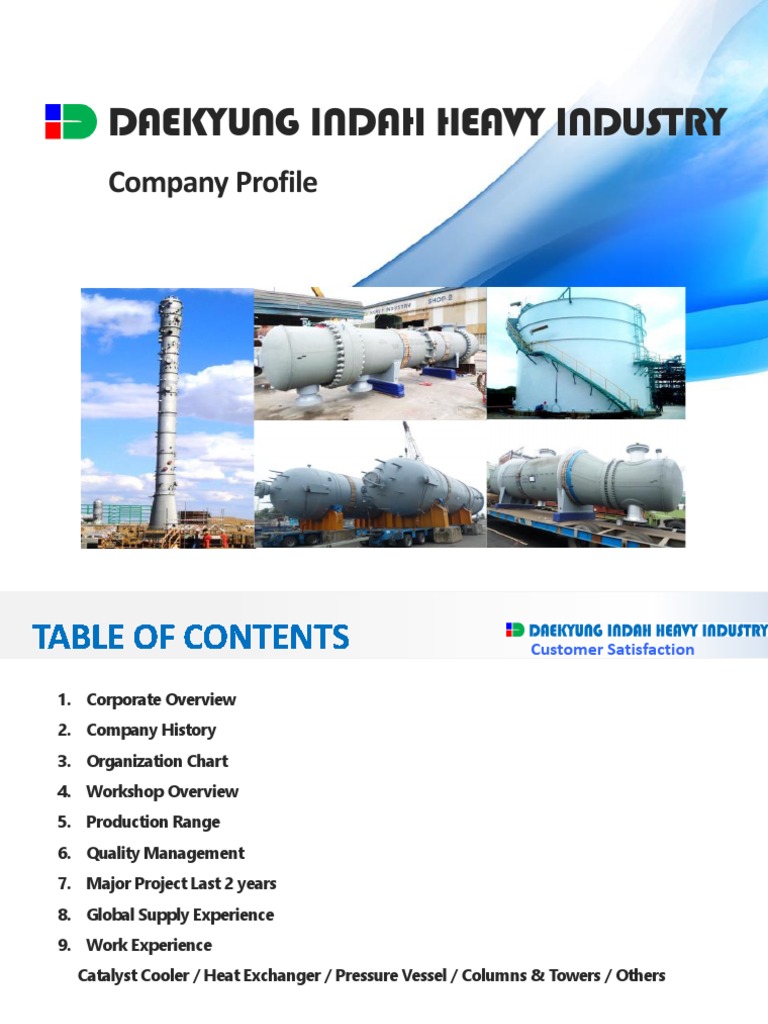Daekyung Indah Heavy Industry Profile | PDF | Heat Exchanger | Power ...