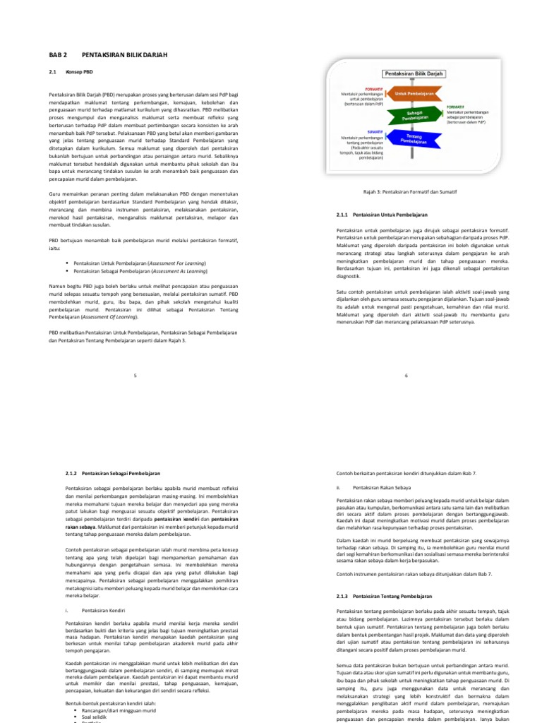 Bab 2 Pentaksiran Bilik Darjah: 2.1 Konsep PBD | PDF