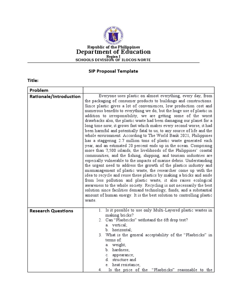 SIP Proposal Template | PDF