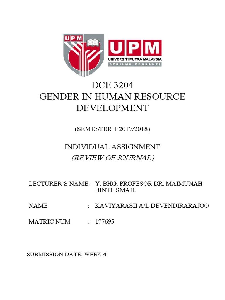 Gender Assignment 1 | PDF