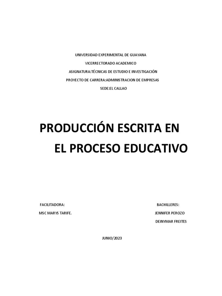 Produccion Escrita | PDF | Ensayos | Pensamiento