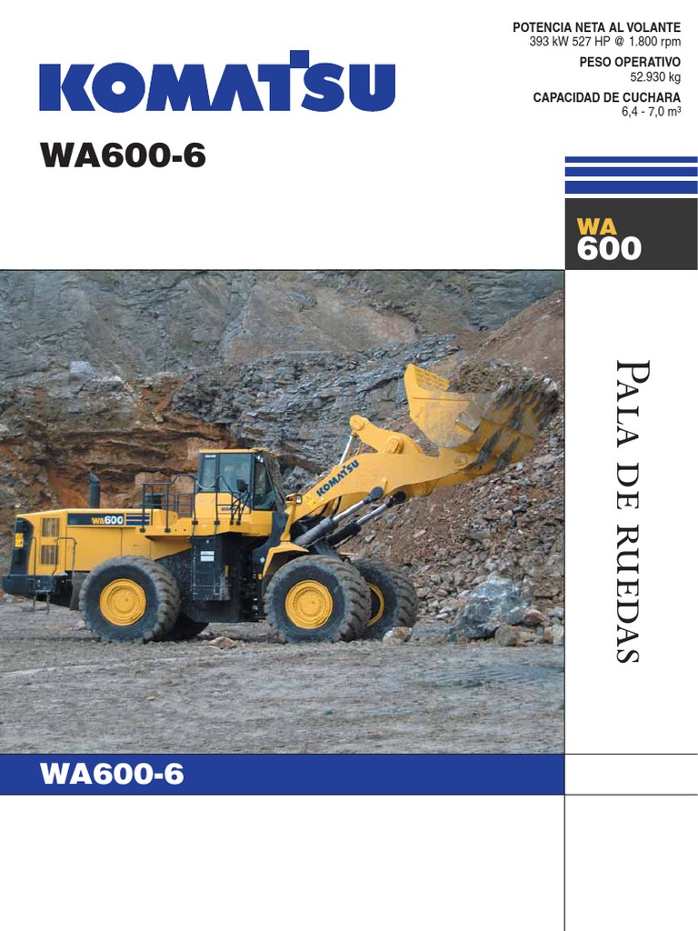 Especificaciones de Komatsu WA600-6 | PDF | Transmisión automática ...