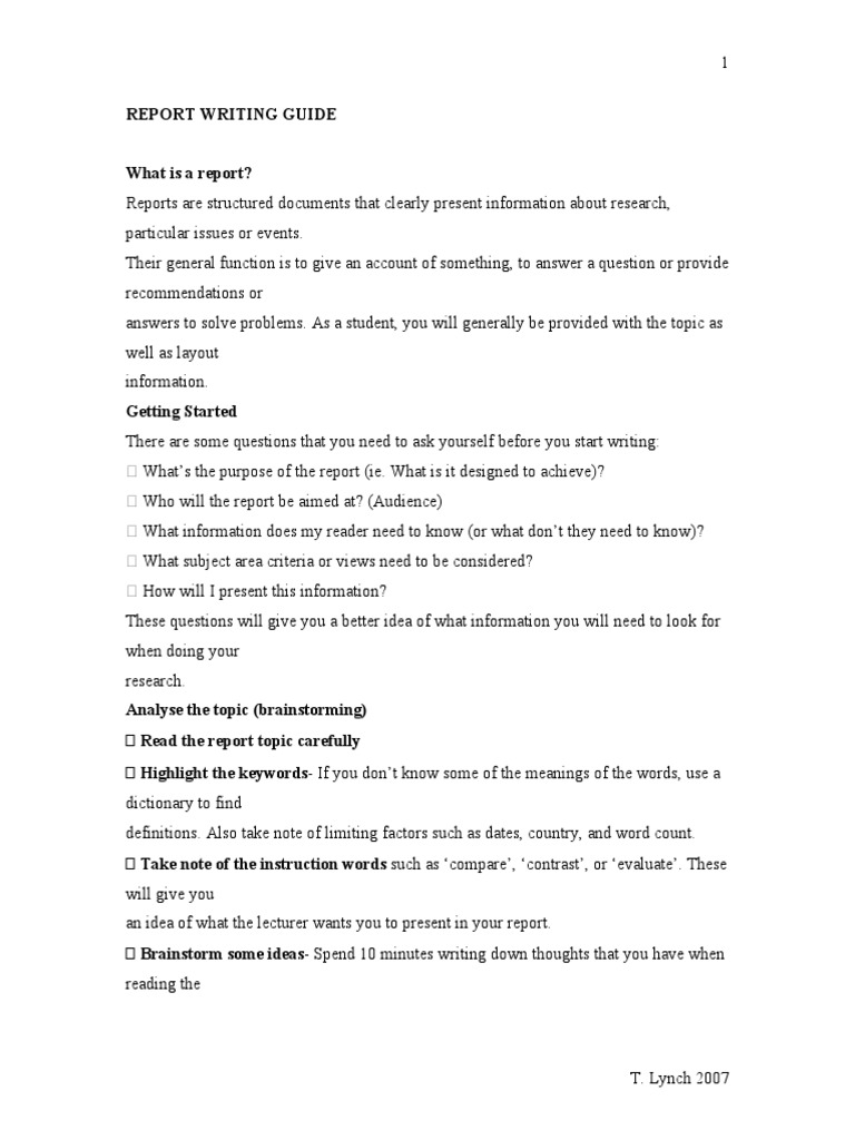 Report Writing Guide | Download Free PDF | Libraries | World Wide Web