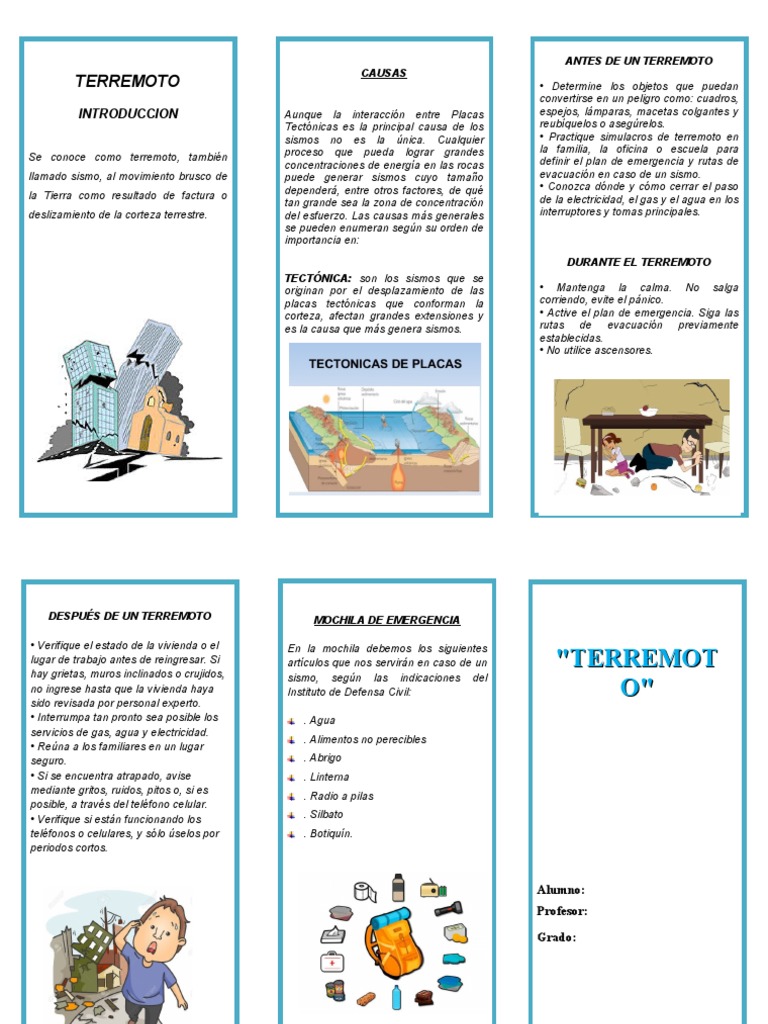 Triptico de Sismos 5 | Descargar gratis PDF | Temblores | Geofísica