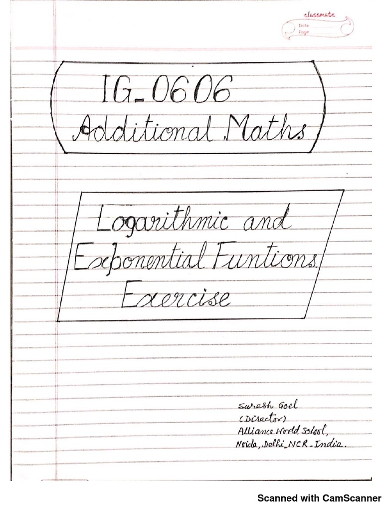 Ig 0606 Logarithmic and Exponential Function Exercise | PDF
