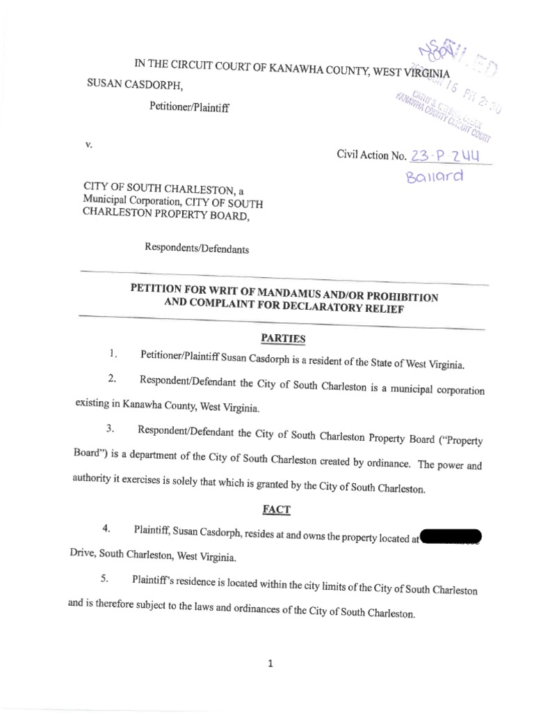 Casdorph V S. Chas-Writ | PDF