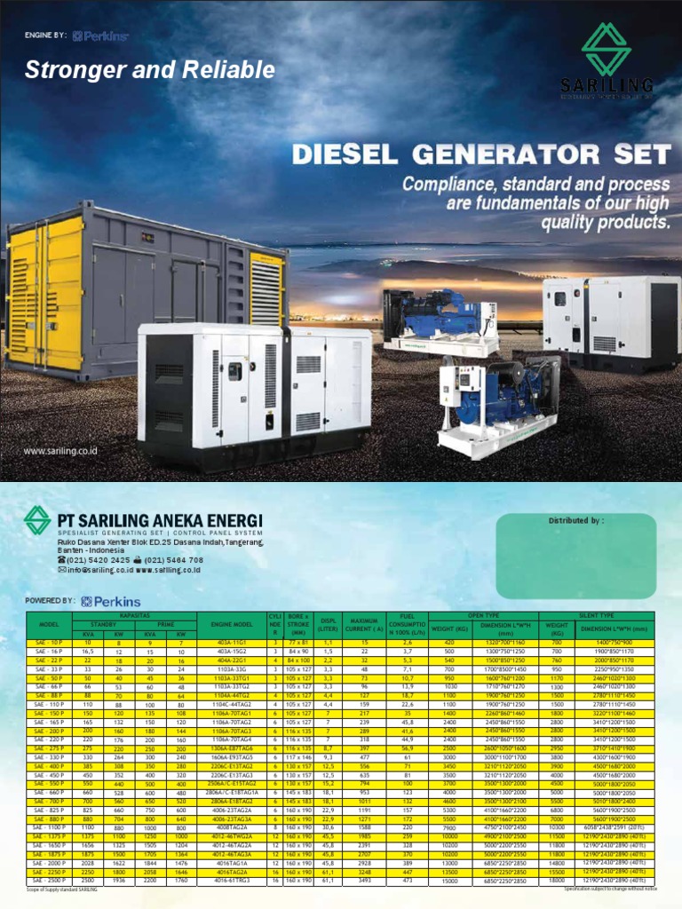 Brosur Genset Sariling Perkins | PDF | Systems Engineering | Automotive ...