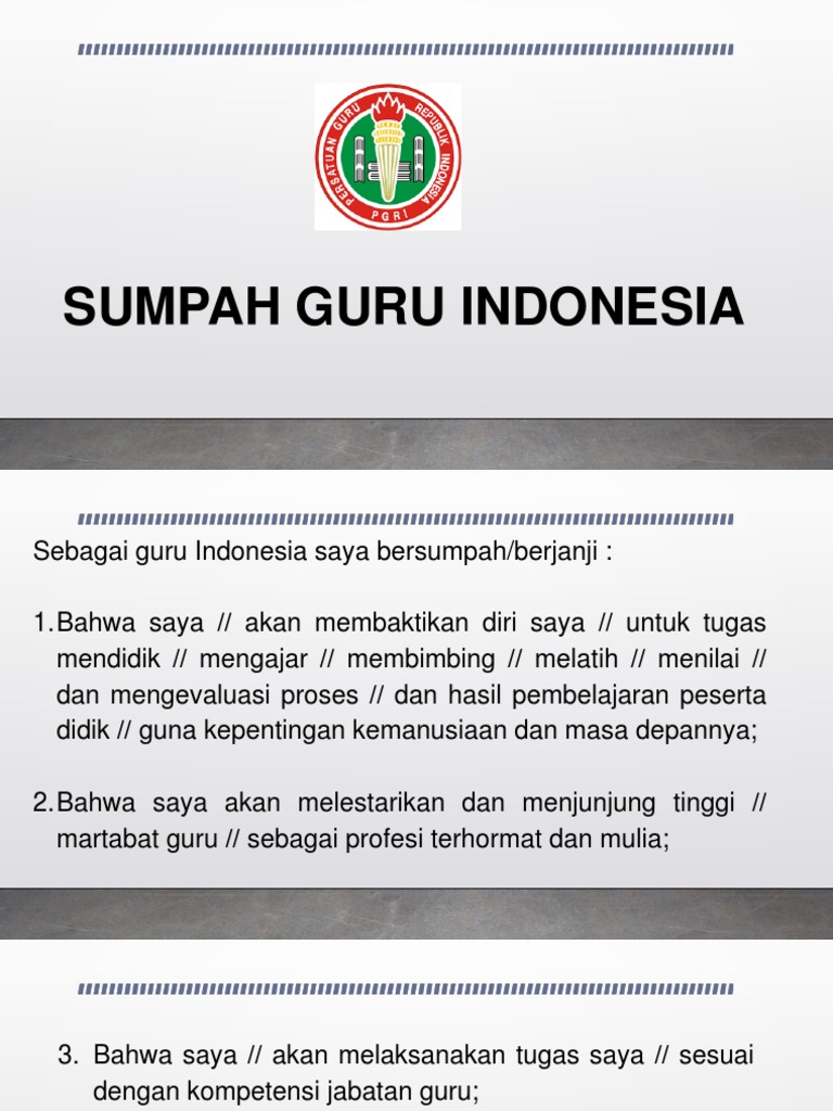 Sumpah Guru Indonesia | PDF