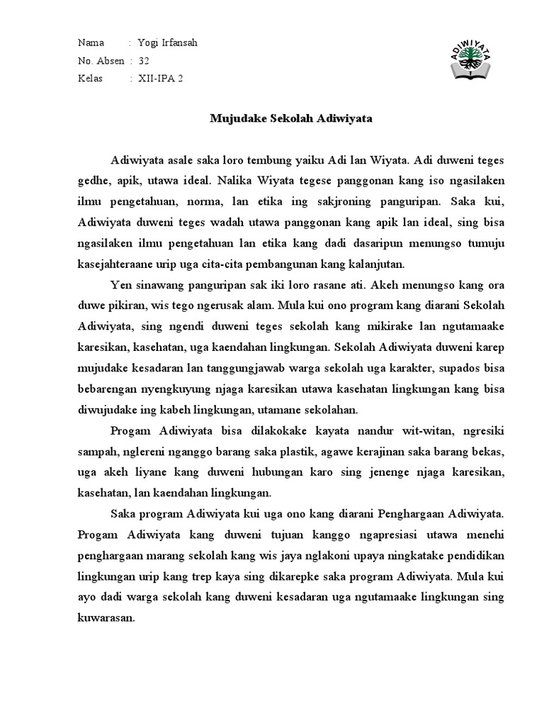 Artikel Adiwiyata | PDF