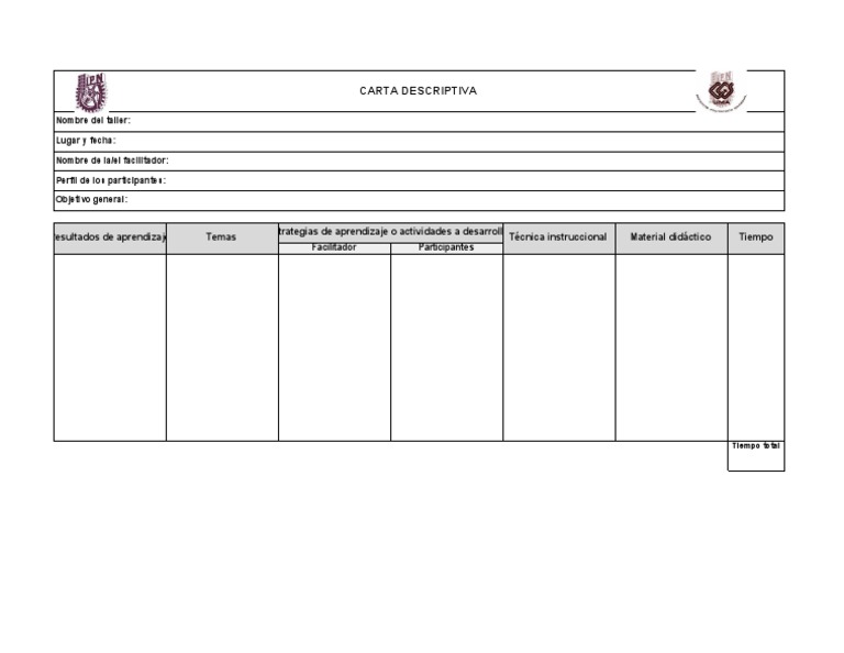 Carta Descriptiva | PDF