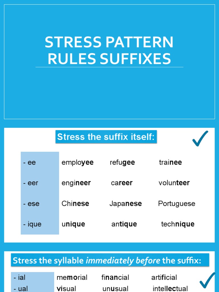 AP2 P143 Stress Pattern Rules Suffixes - 175244 - 0 | PDF | Stress ...