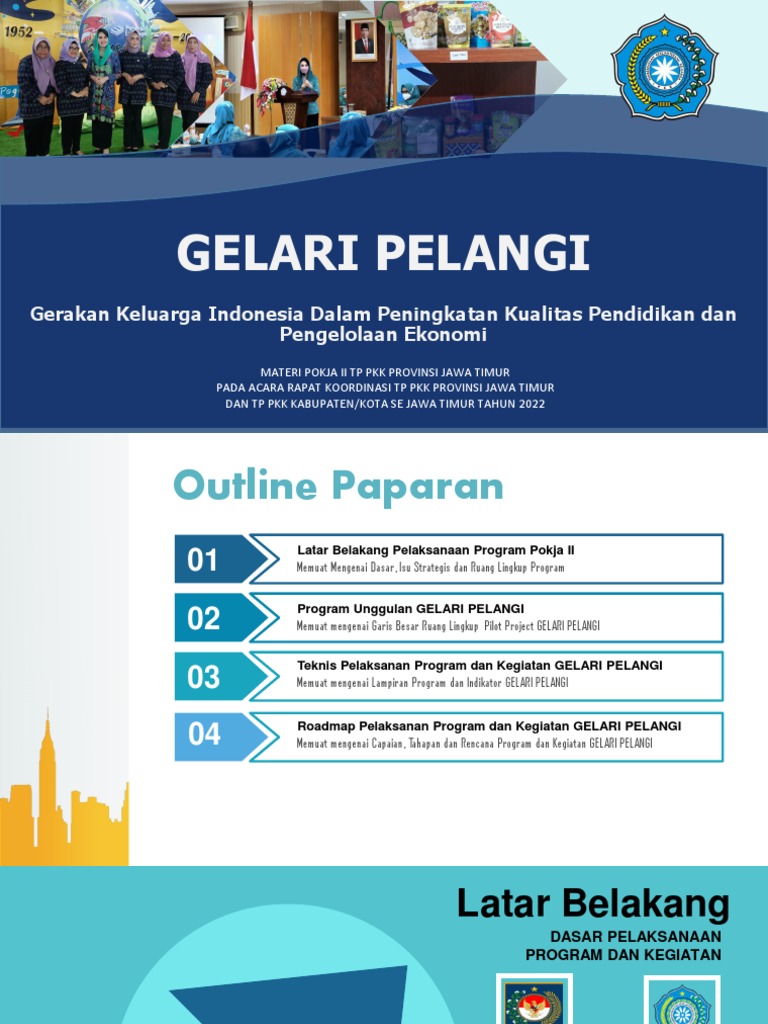 GELARI PELANGI Pokja II Dalam Rakor TP-PKK Provinsi Jatim | PDF